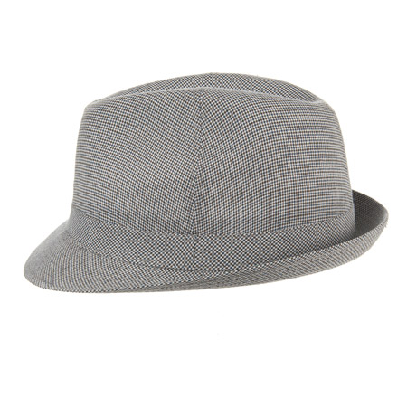 Stoffhut für Herren Trilby Hut mit schmaler Krempe karierte Sommerhüte