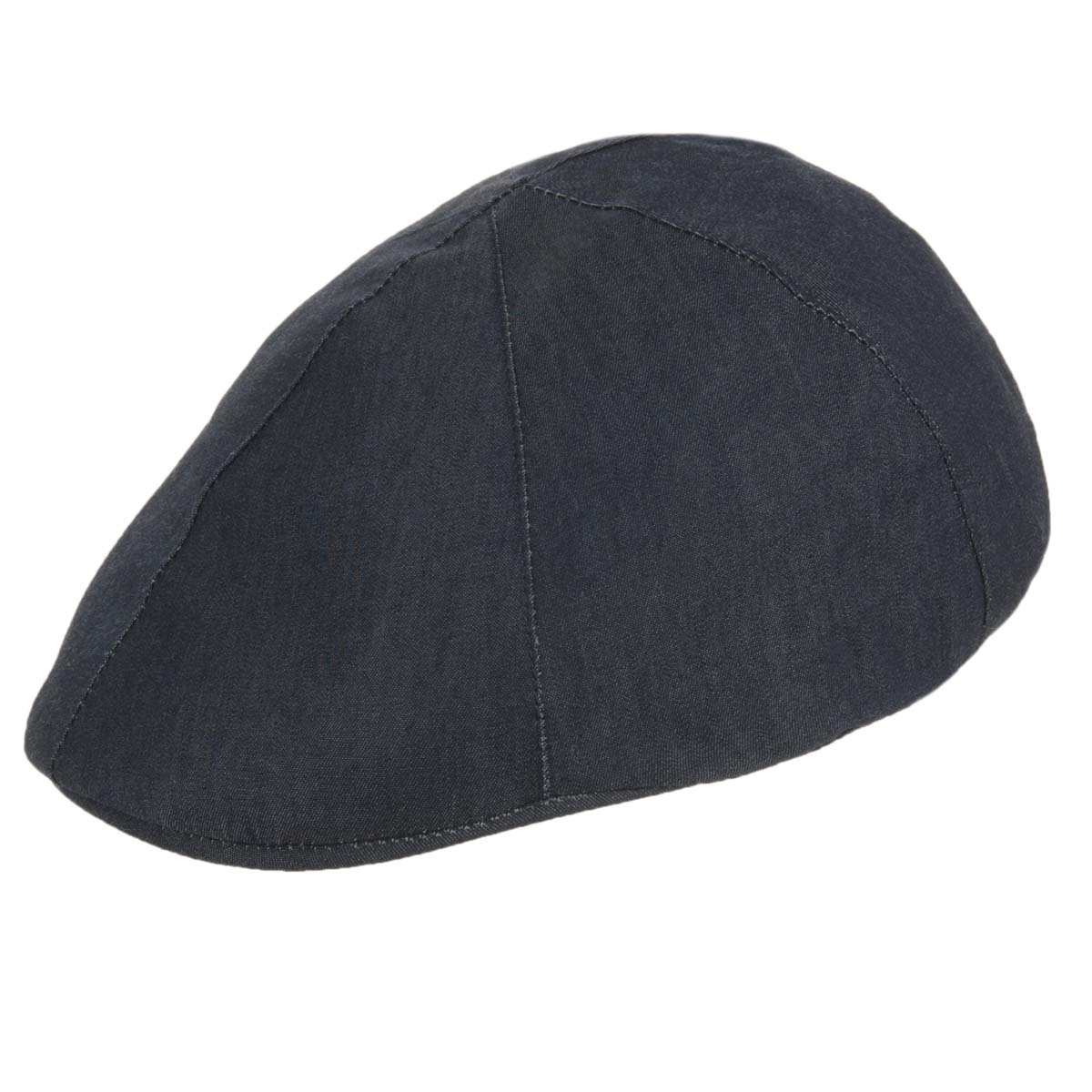 Flat cap with elastic sweatband