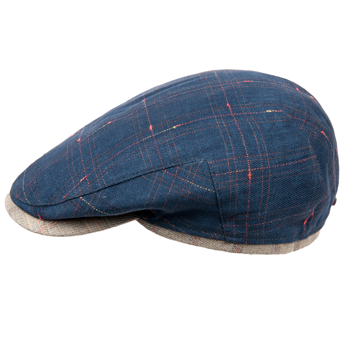 ALFONSO D'ESTE | man's checkered linen flatcap --> Online Hatshop for ...