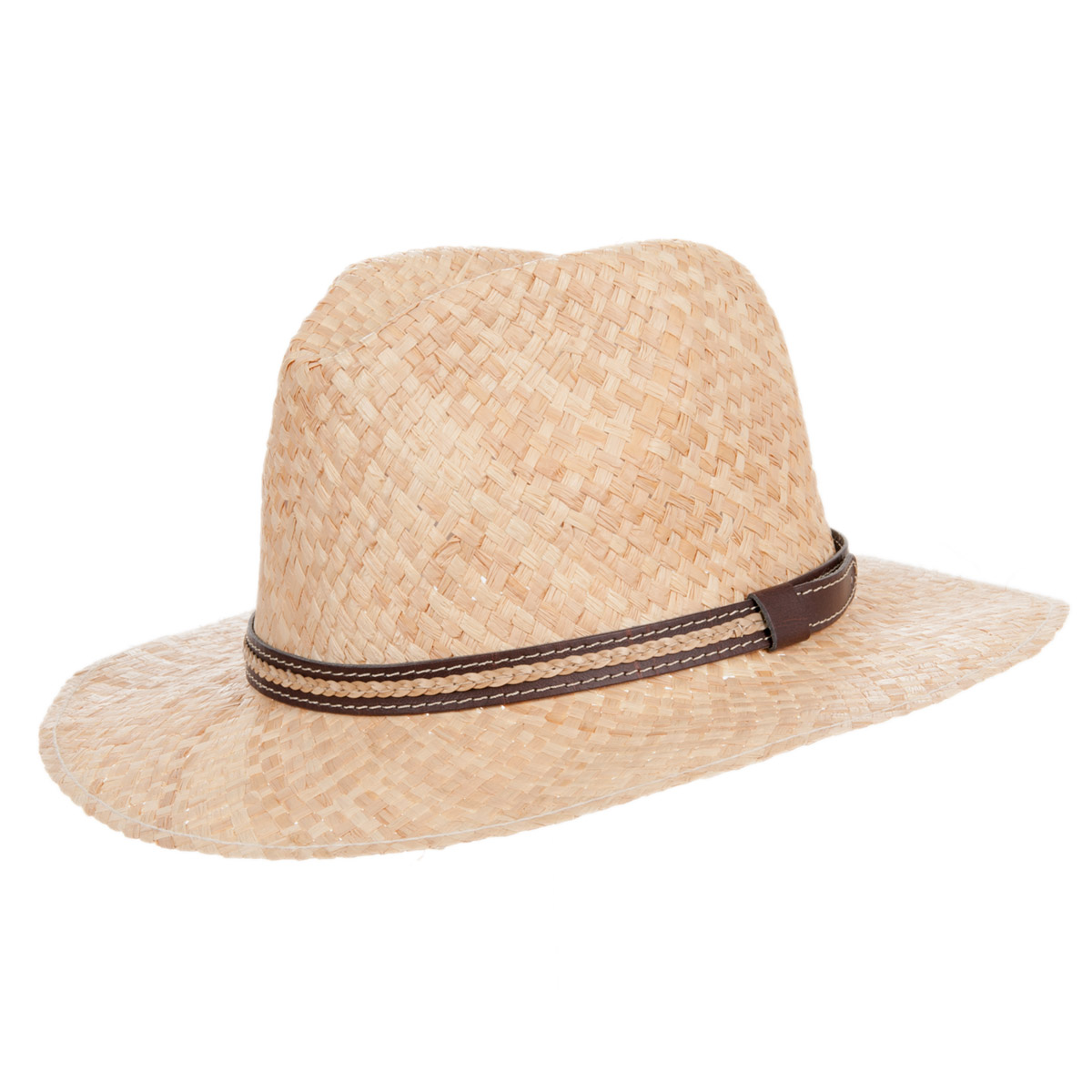HUTTER Sommer Strohhut mit breiter Krempe aus Naturst