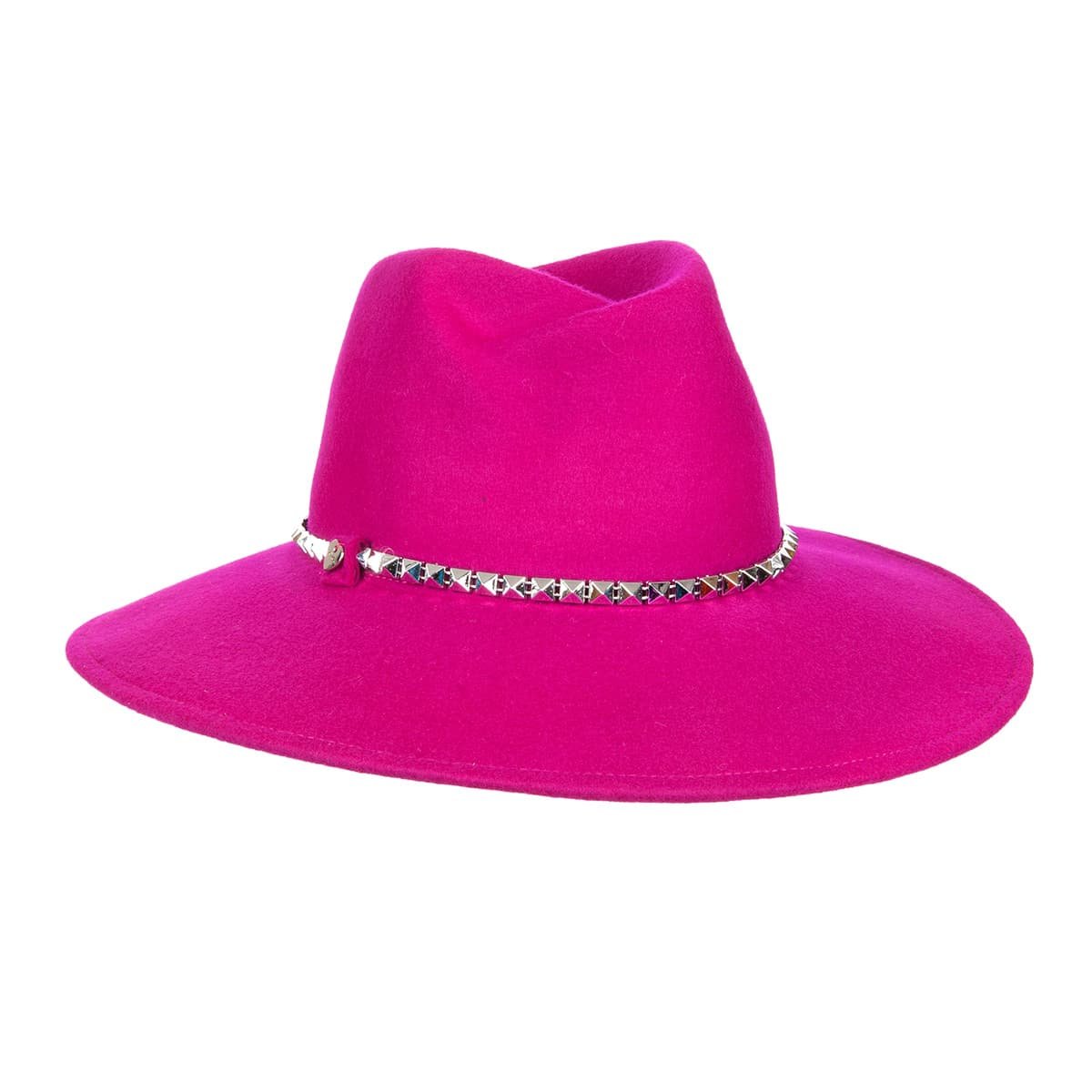 FASHION | Wide brimmed ladies fedora hat with pyramid rivets --> Online ...