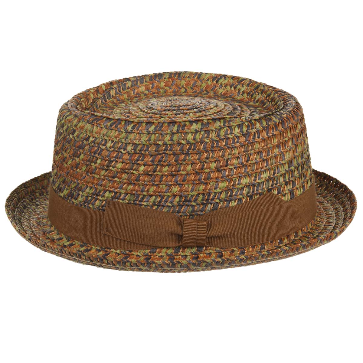 Fröhlich farbiger Pork Pie hut aus Papierstroh