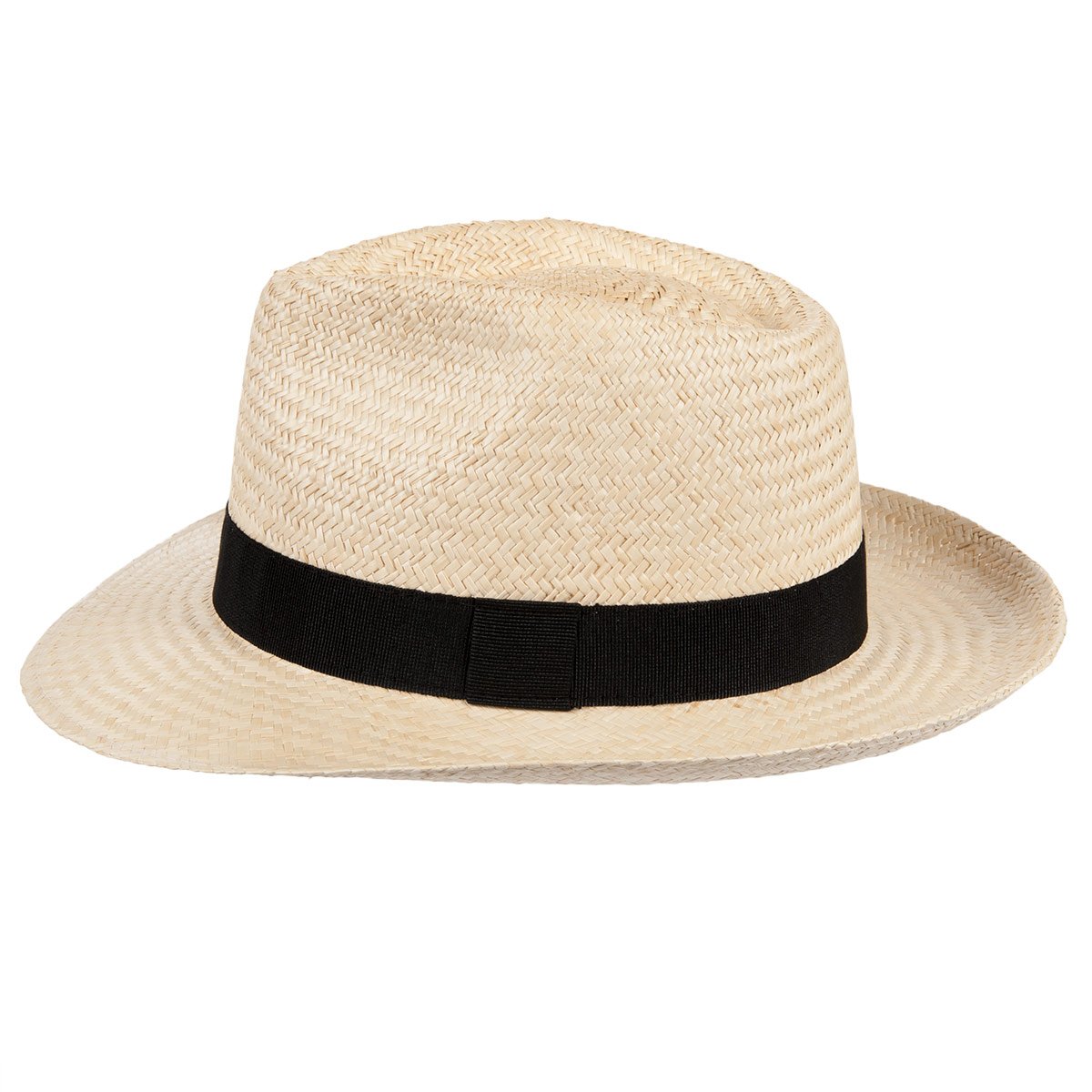 HUTTER | Fein geflochtener Naturstroh Hut mit schwarzem Hutband ...