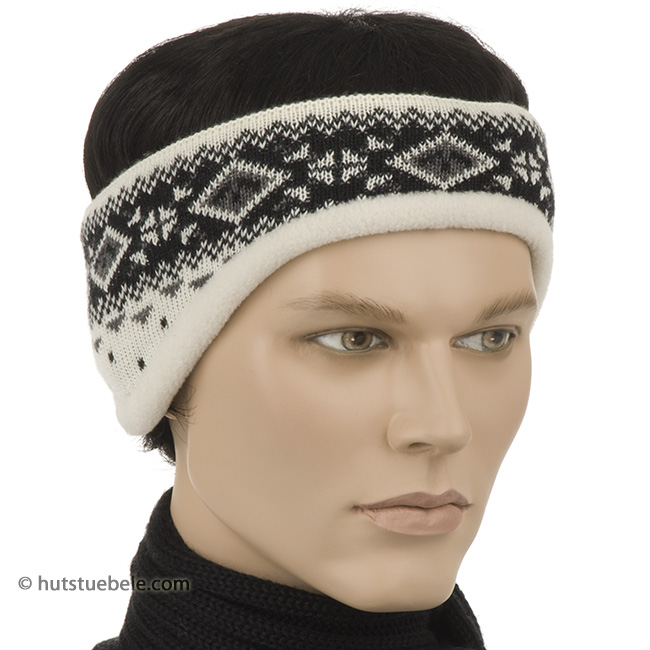 Patterned headband with lining fleece