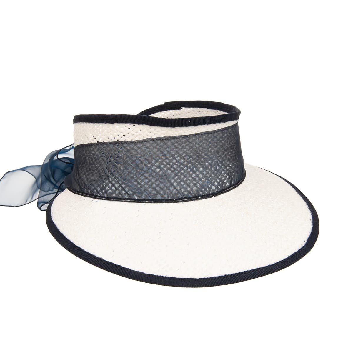 Ladies straw shield with blue ribbon at the back to regulate --> Online ...