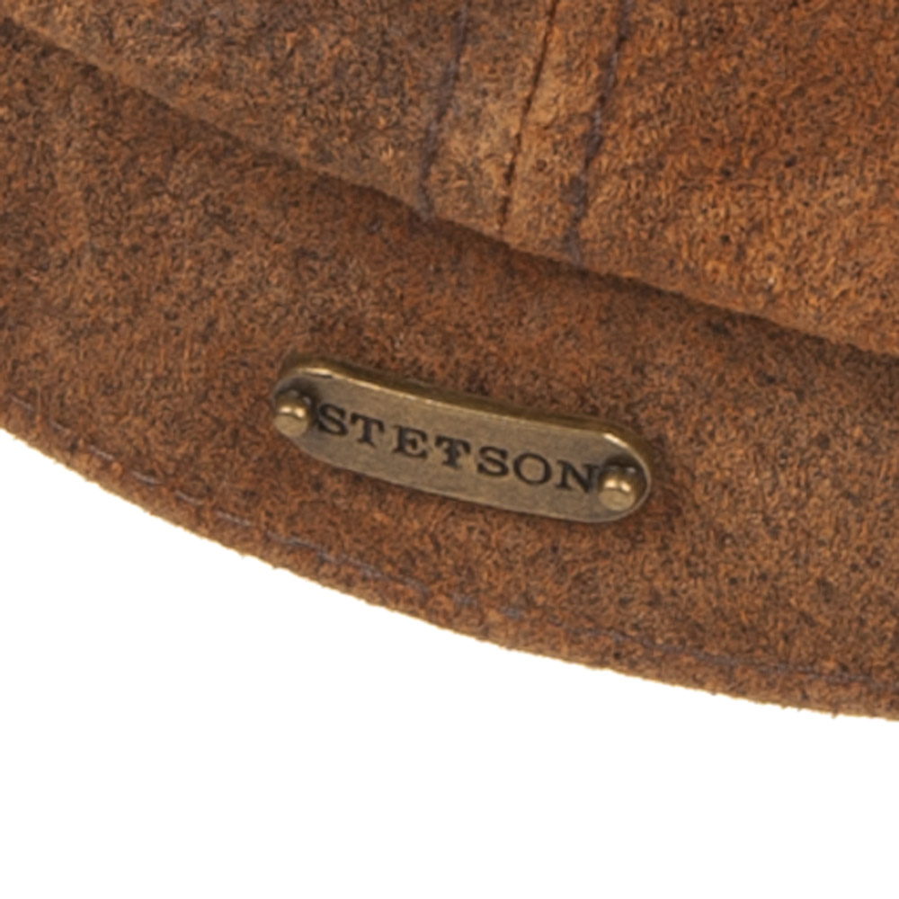 Flat cap in pure leather by Stetson