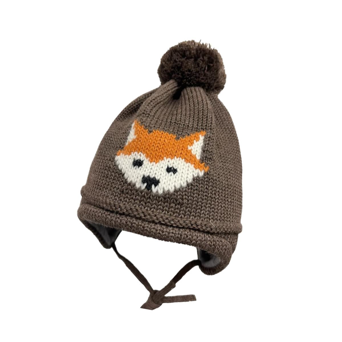 MAXIMO | Mini Boy bobble hat sewn intarsia fox --> Online Hatshop for ...