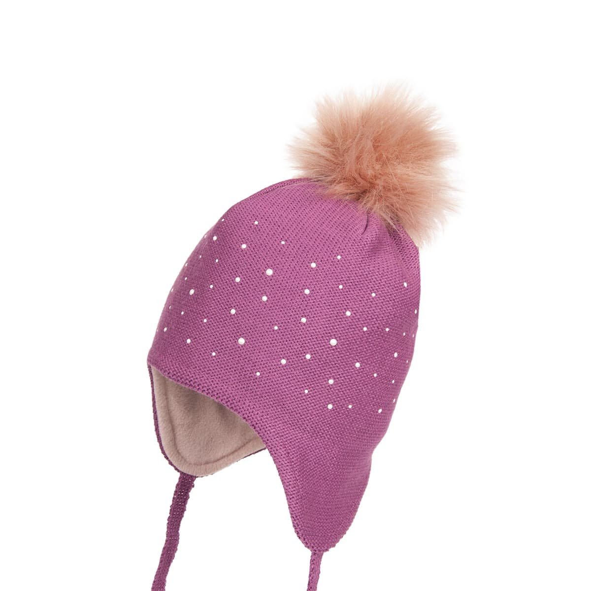 MAXIMO Mini Girl Inca bobble hat with rhinestones