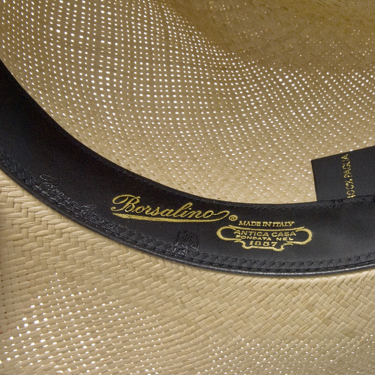 Classic Panama hat with brown band by Borsalino