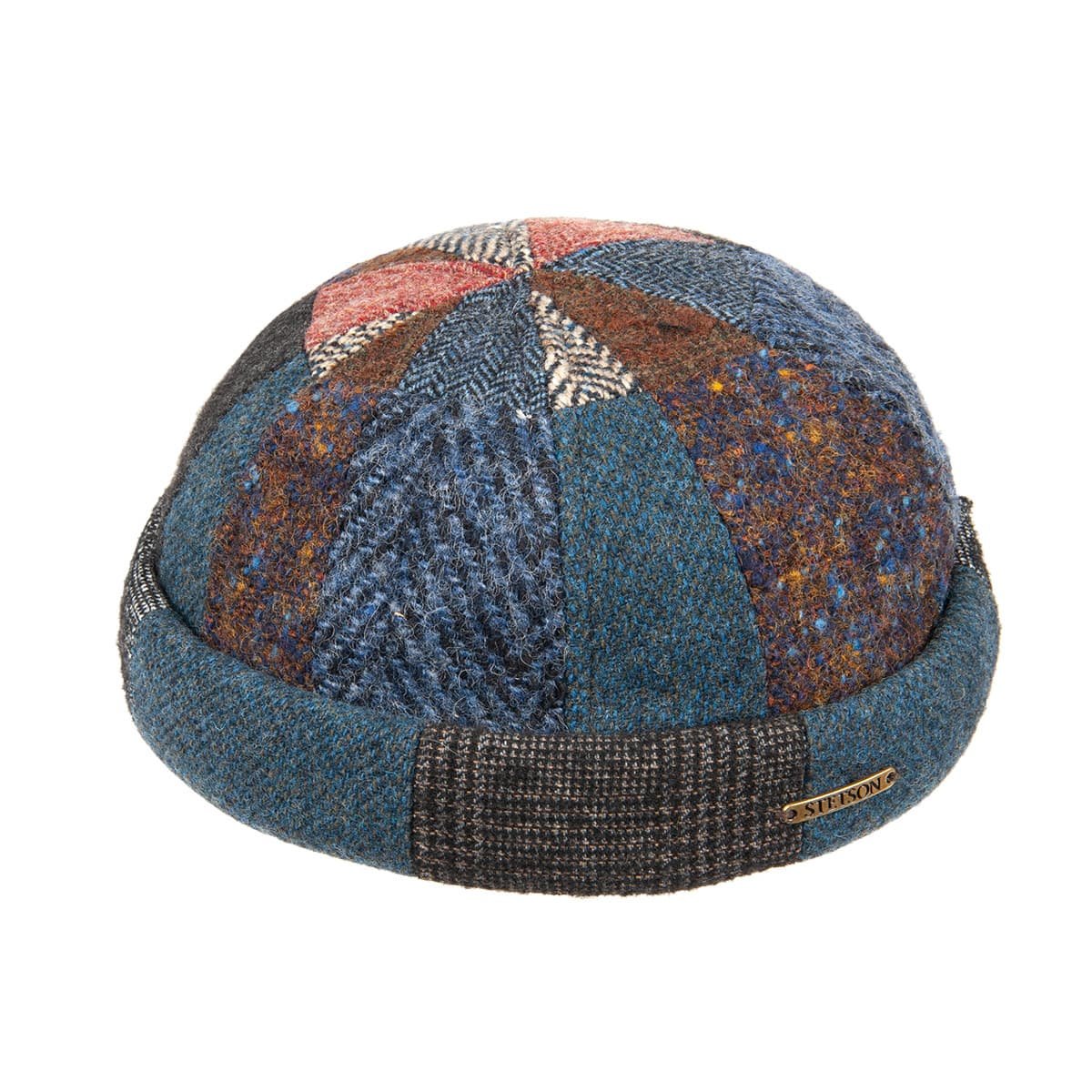STETSON docker patchwork hat with multiple turn-ups
