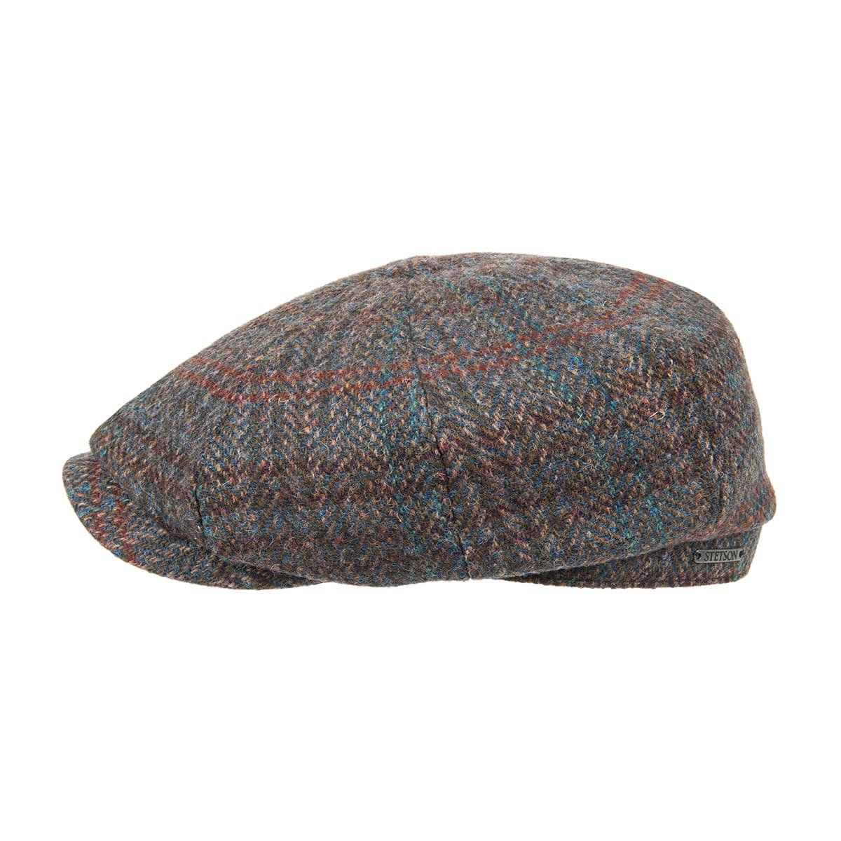STETSON flat cap Hatteras Harris Tweed in virgin wool
