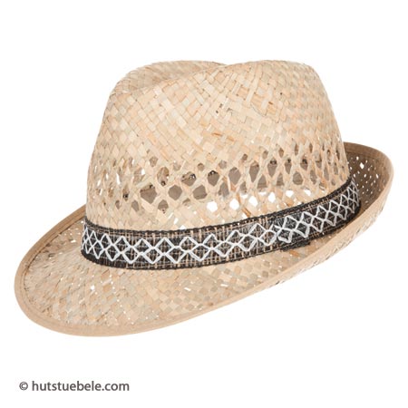 Straw hat in trilbyform --> Online Hatshop for hats, caps, headbands ...