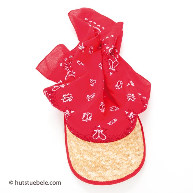 Straw shield with Bandana --> Online Hatshop for hats, caps, headbands ...