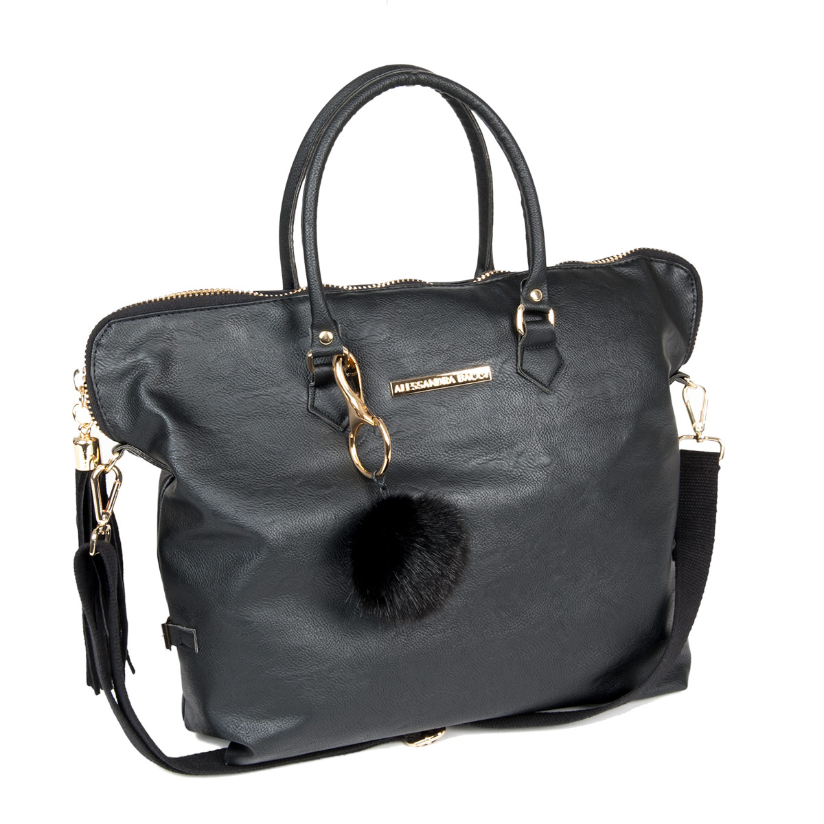 Womens bag with deco pom pom by ALESSANDRA BACCI