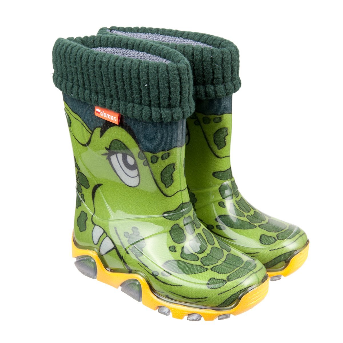 DEMAR rain boots for boys with removable inner lining and crocodile print