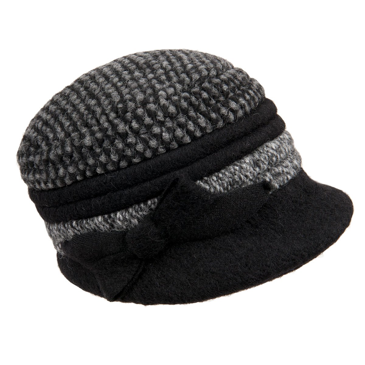 womans milled wool cap with small shield and embellishment --> Online ...