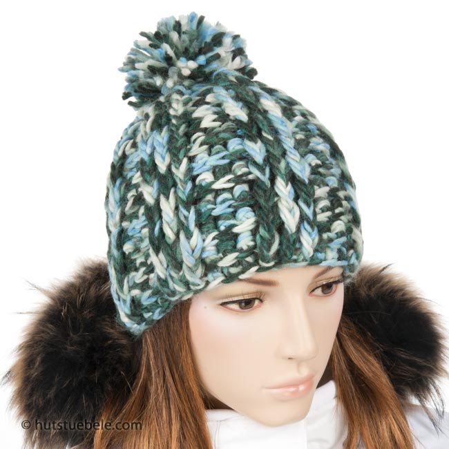 wooly cap with pompon --> Online Hatshop for hats, caps, headbands ...